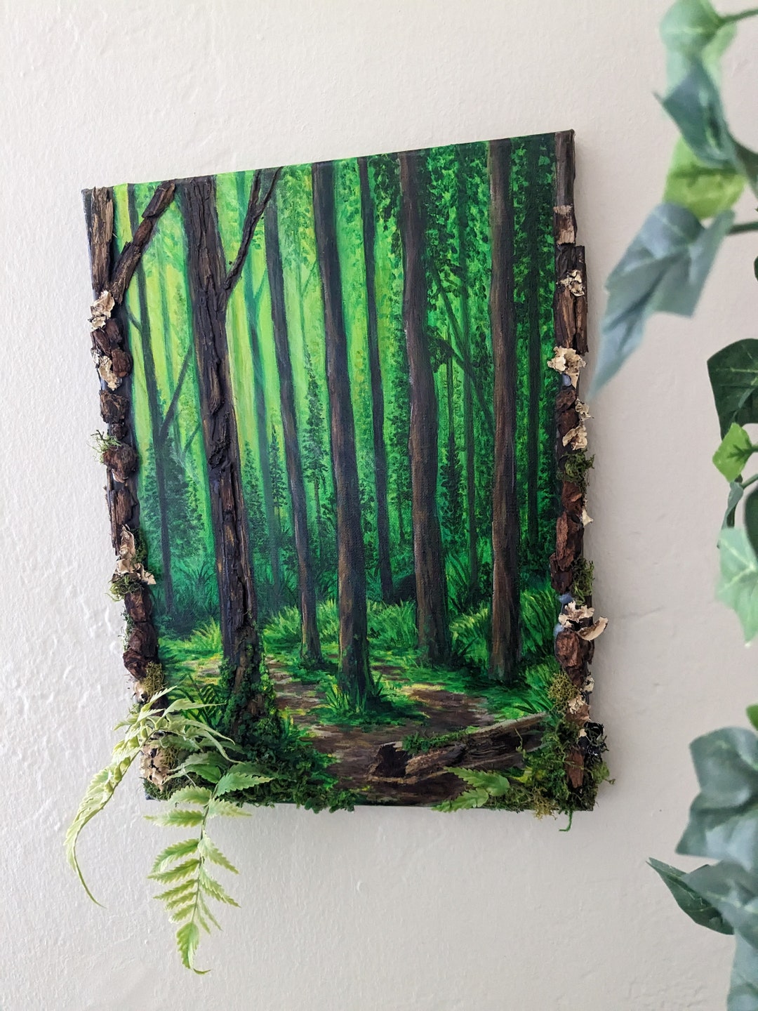 Original 3D Woods - Green Forest Art - Nature Original Acrylic Painting ...