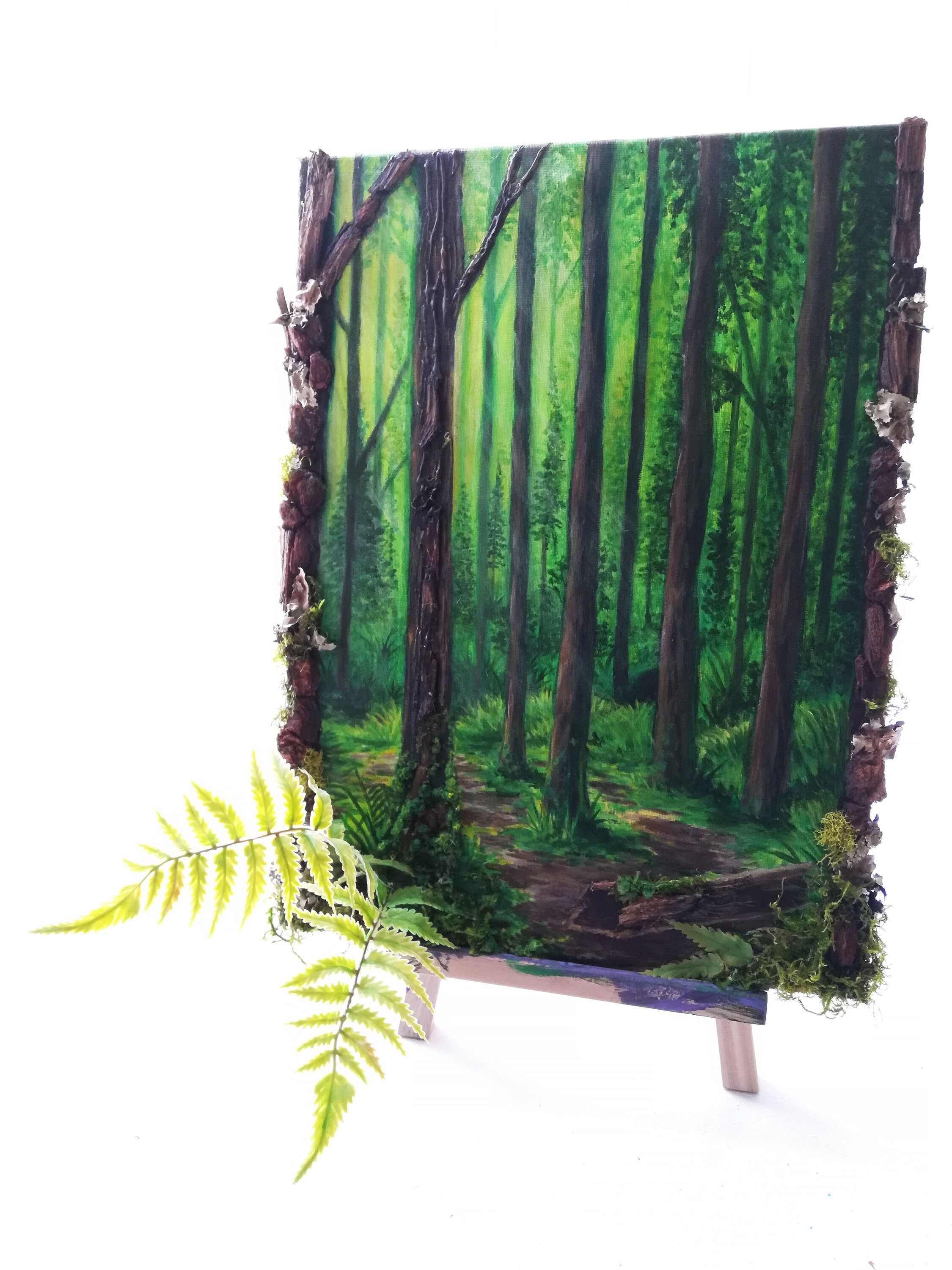 Original 3D Woods - Green Forest Art - Nature Original Acrylic Painting ...