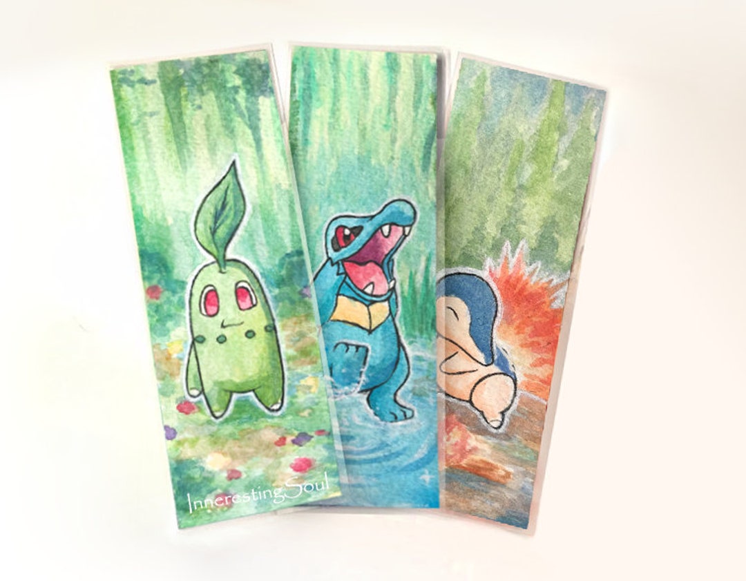 Pokémon Johto Starters Laminated Bookmarks - Chikorita, Totodile ...