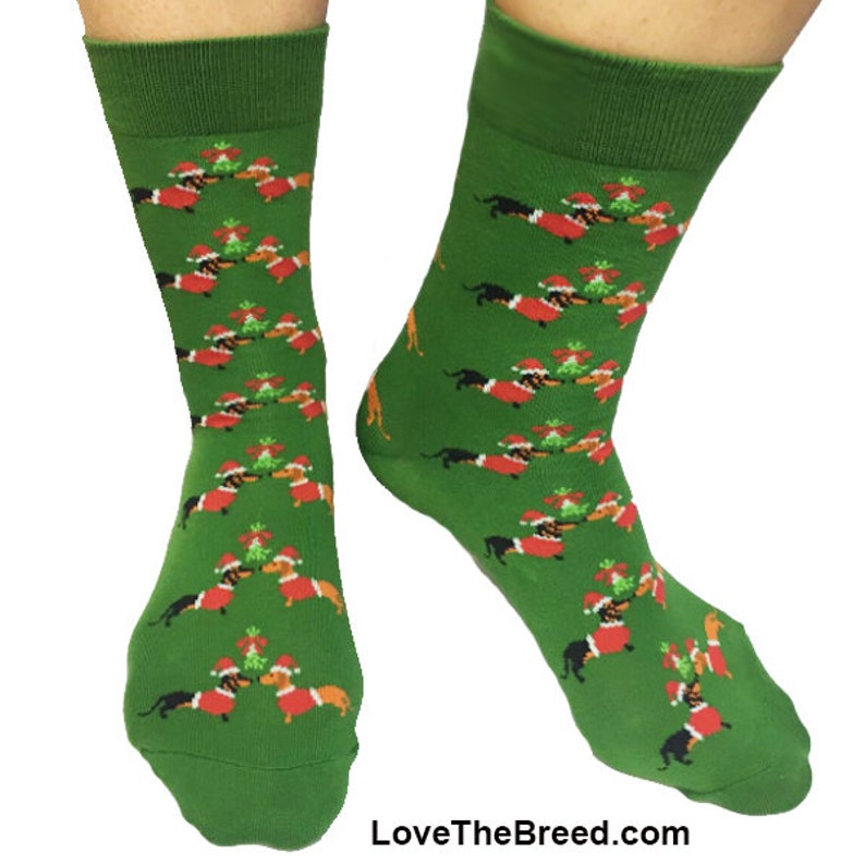 Dachshunds Mistletoe Holiday Christmas Socks - Etsy