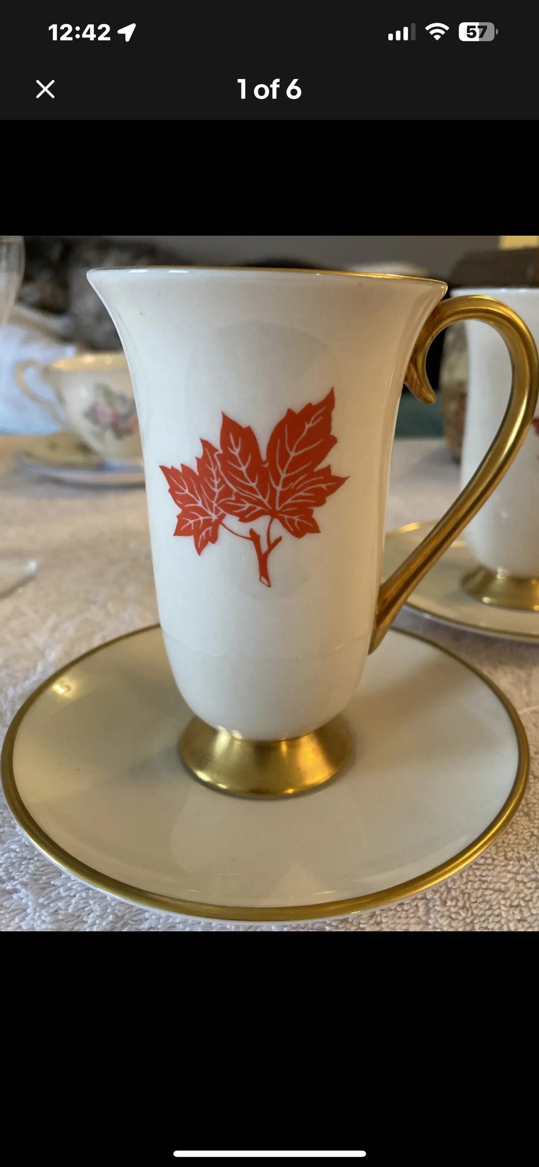Pair of Vintage Flintridge Maple Leaf Tall Teacup or Irish - Etsy
