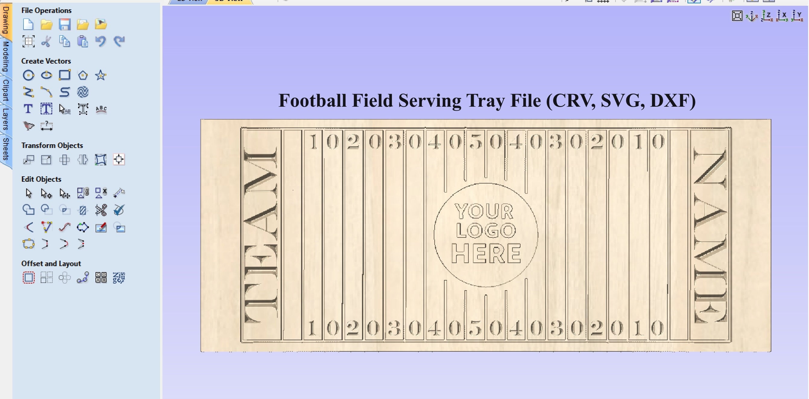 Football Field Serving Tray Vector File, Football Field Serving Board ...