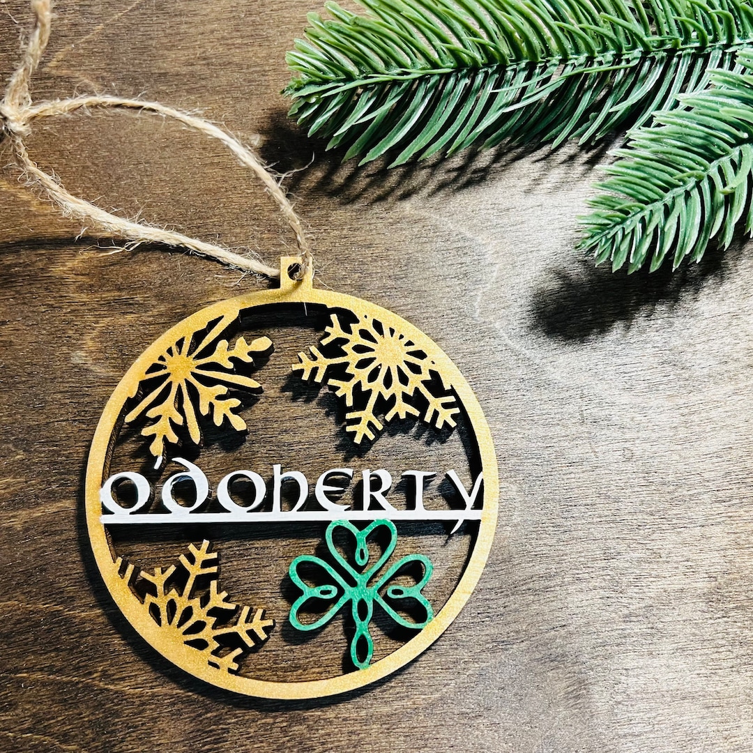 Laser Cut Last Name Ornament, Irish Blessing, Slainte, Cheers, Gaelic ...