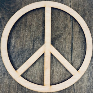 Wooden Peace Sign, Laser Cut Peace Symbol, Wood Wall Signage, Home ...