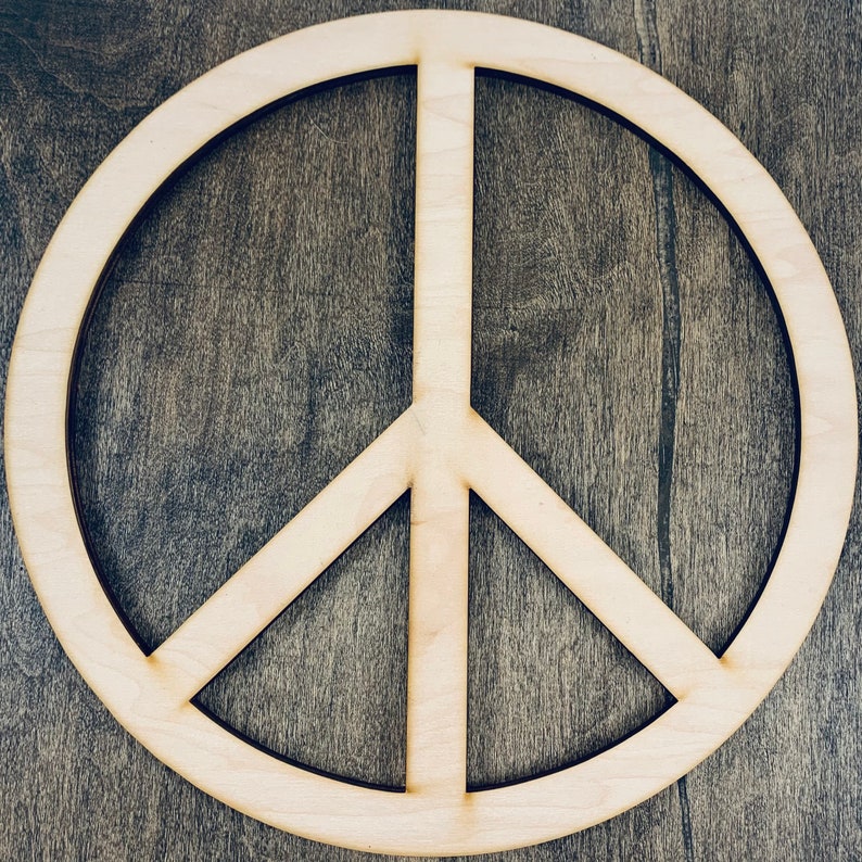 Wooden Peace Sign Laser Cut Peace Symbol Wood Wall Signage - Etsy