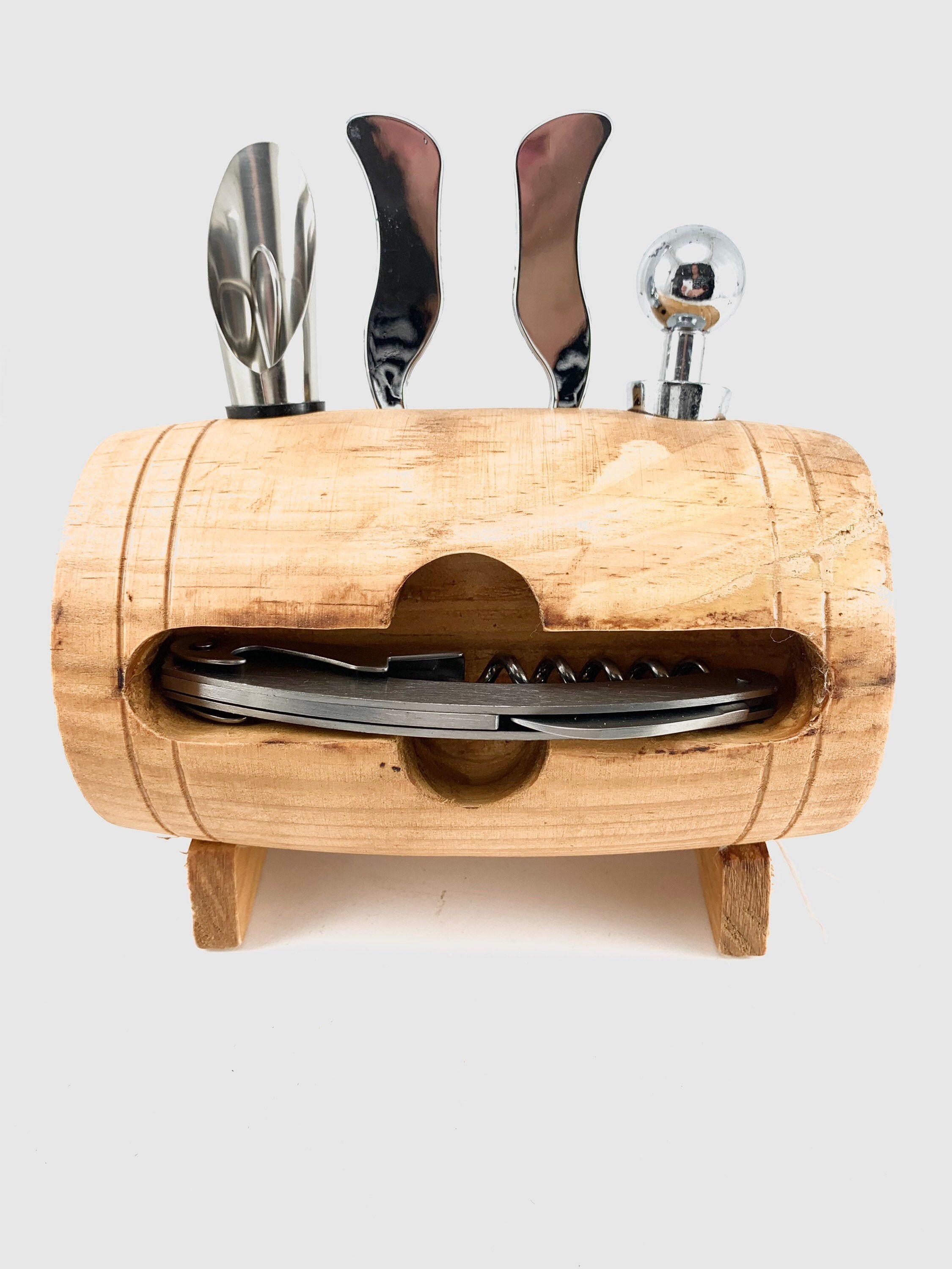 Personalized Wine Barrel Tool Set, Custom Wine Accessory Set, Barware ...