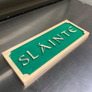 Raised Letters\pocketed Slainte Sign, Gaelic Cheers Bar Sign, Custom ...