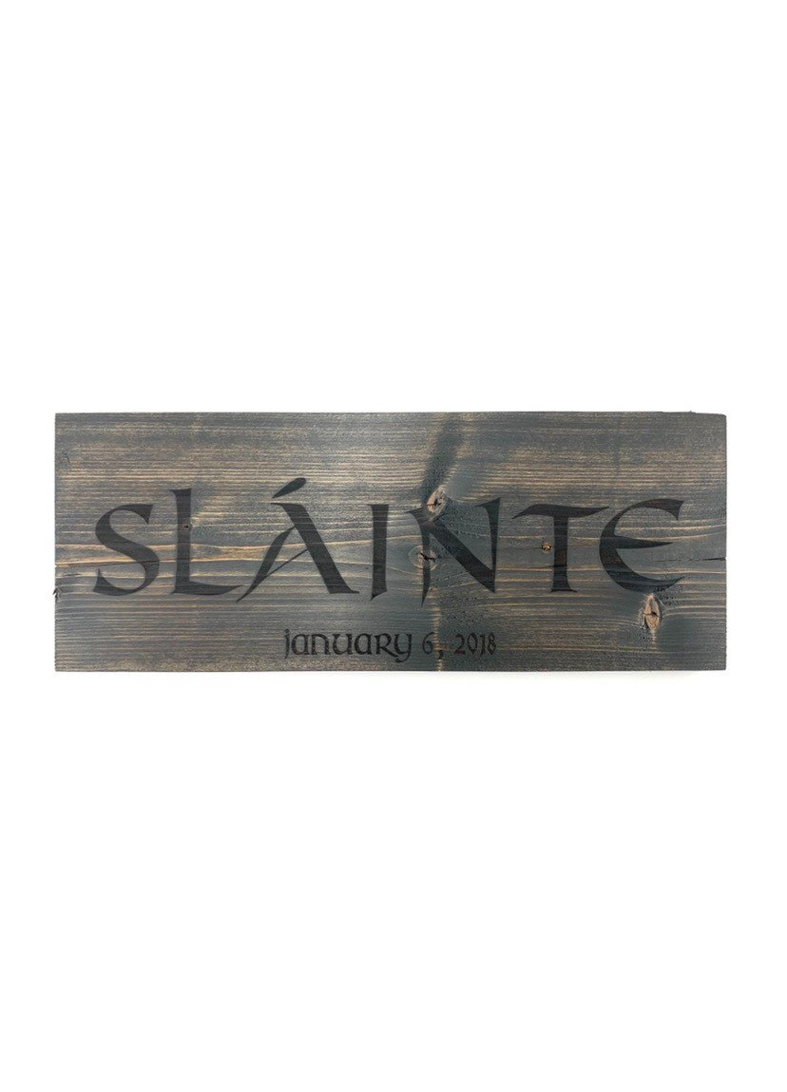 Laser Engraved Slainte Sign, Gaelic Cheers Bar Sign, Custom and ...