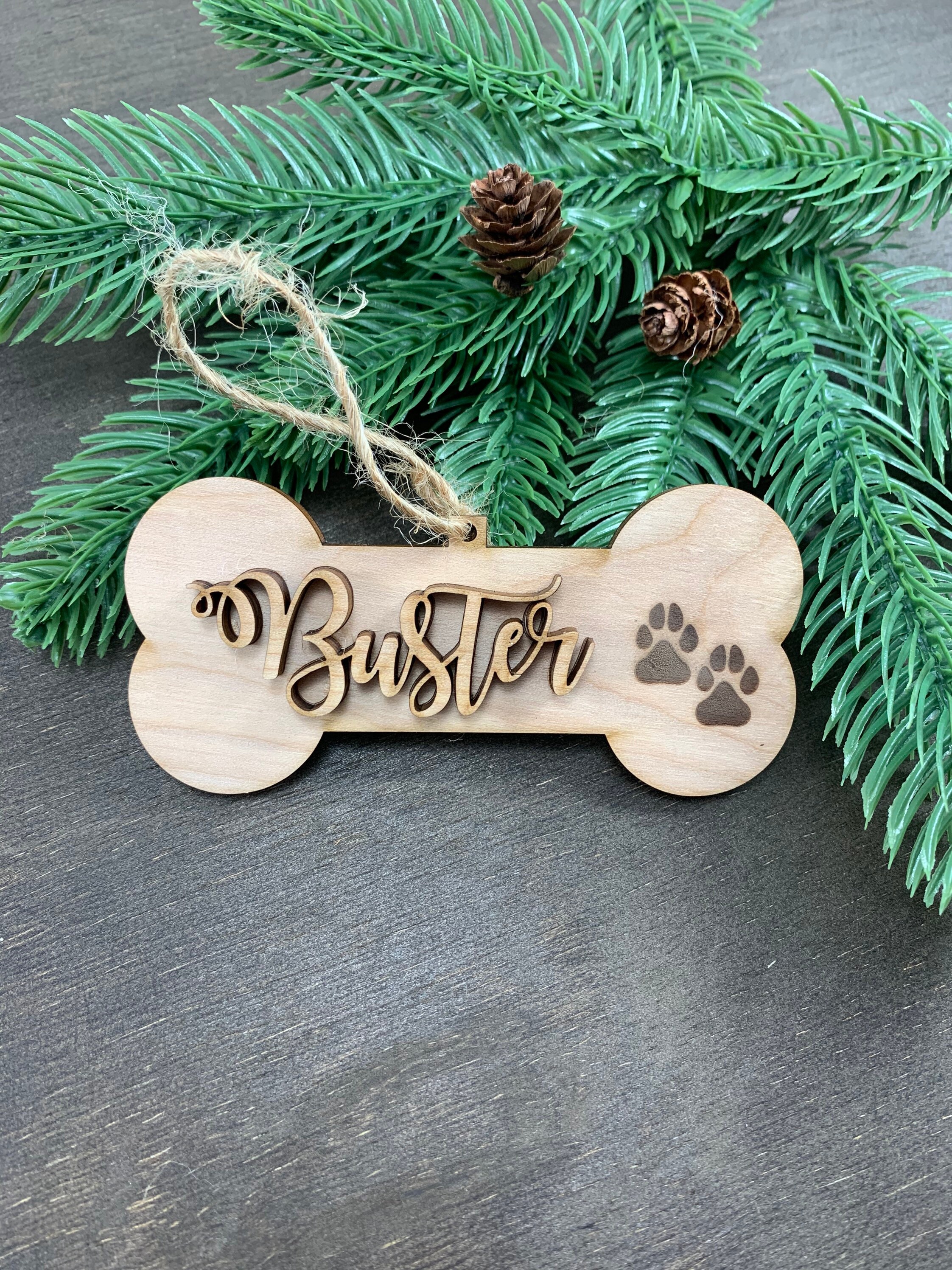 Dog Bone Laser Cut Christmas Tree Ornament Personalized Pet | Etsy