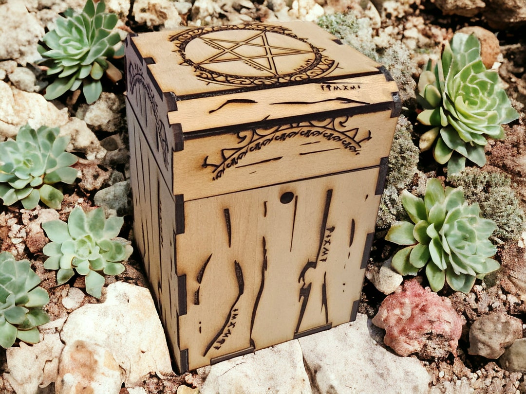 Wooden Engraved Deck Box - Etsy