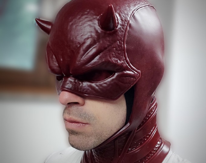 Red Devil Cowl Mask With Neck or Withouth, Cosplay Leather Texture ...