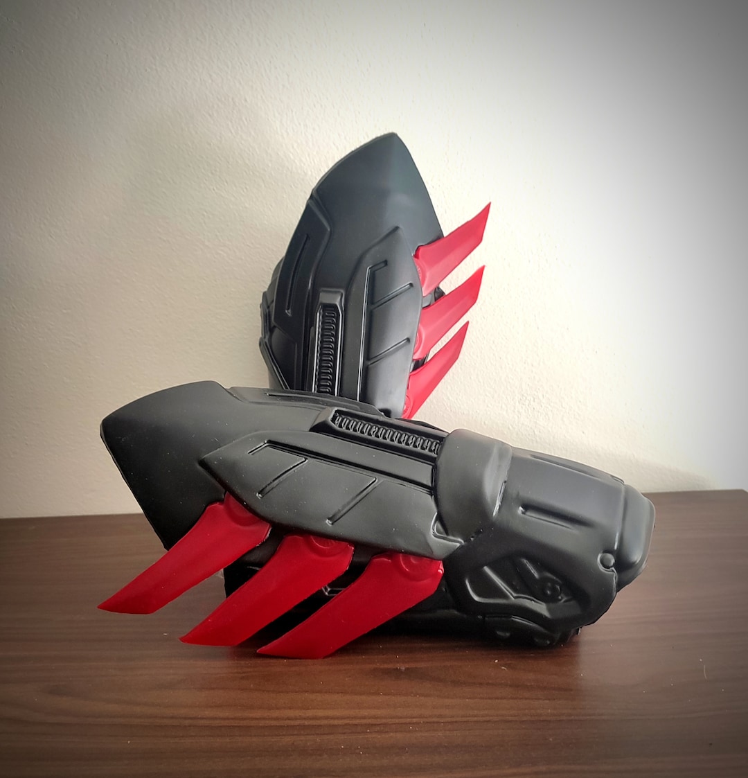 Red Warrior Gauntlet Armor Guard for Cosplay, Made With Urethane ...
