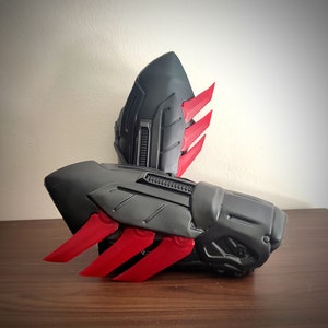 Red Warrior Gauntlet Armor Guard for Cosplay, Made With Urethane ...
