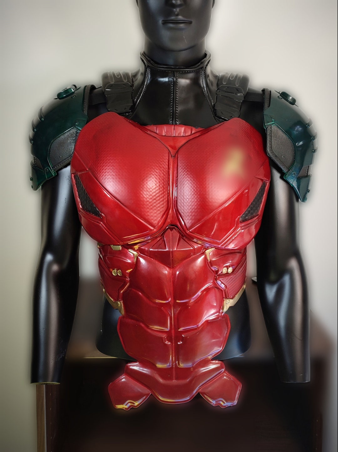 Red Warrior Armor Chest Guard With Neck Seal Cosplay Collector - Etsy