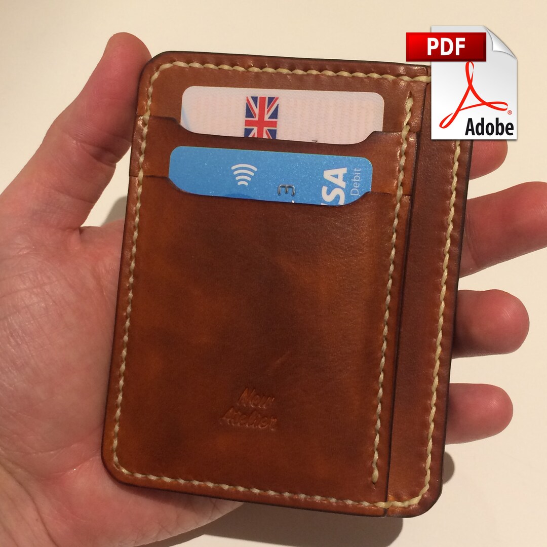 Leather Card Holder Wallet Pattern/minimal Wallet/pattern Template ...