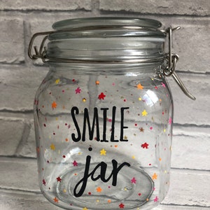 Smile Jar Positivity Jar Happy Jar Positive Thoughts Happy - Etsy