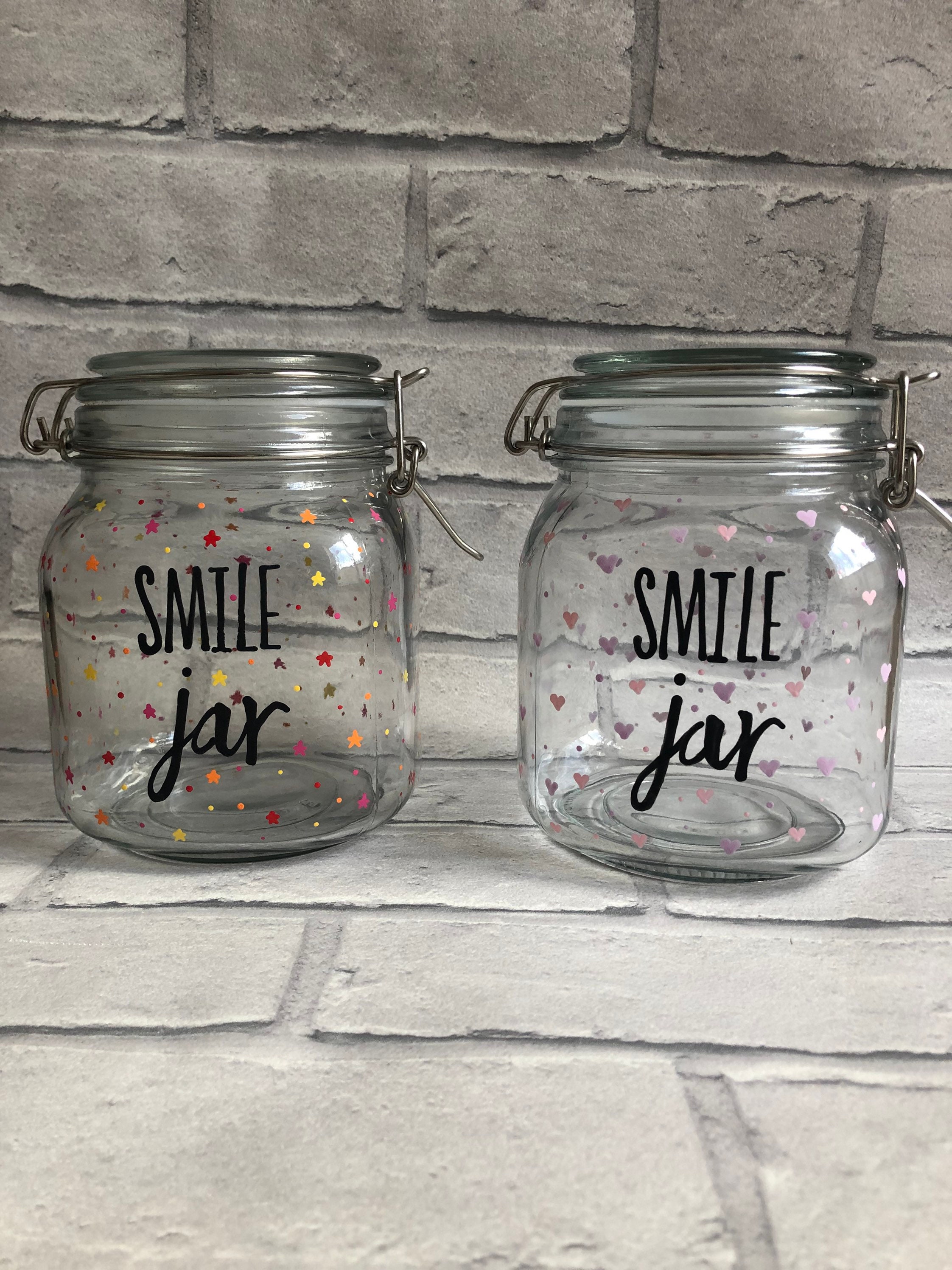 Smile jar positivity jar happy jar positive thoughts happy | Etsy