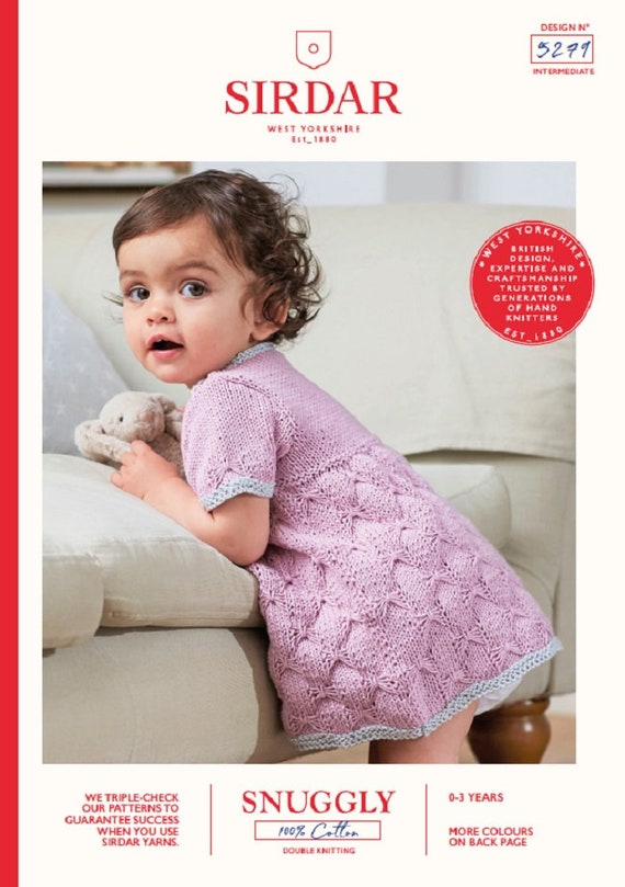Sirdar 5279 Baby S Dress in Snuggly 100% Cotton DK Yarn - Etsy