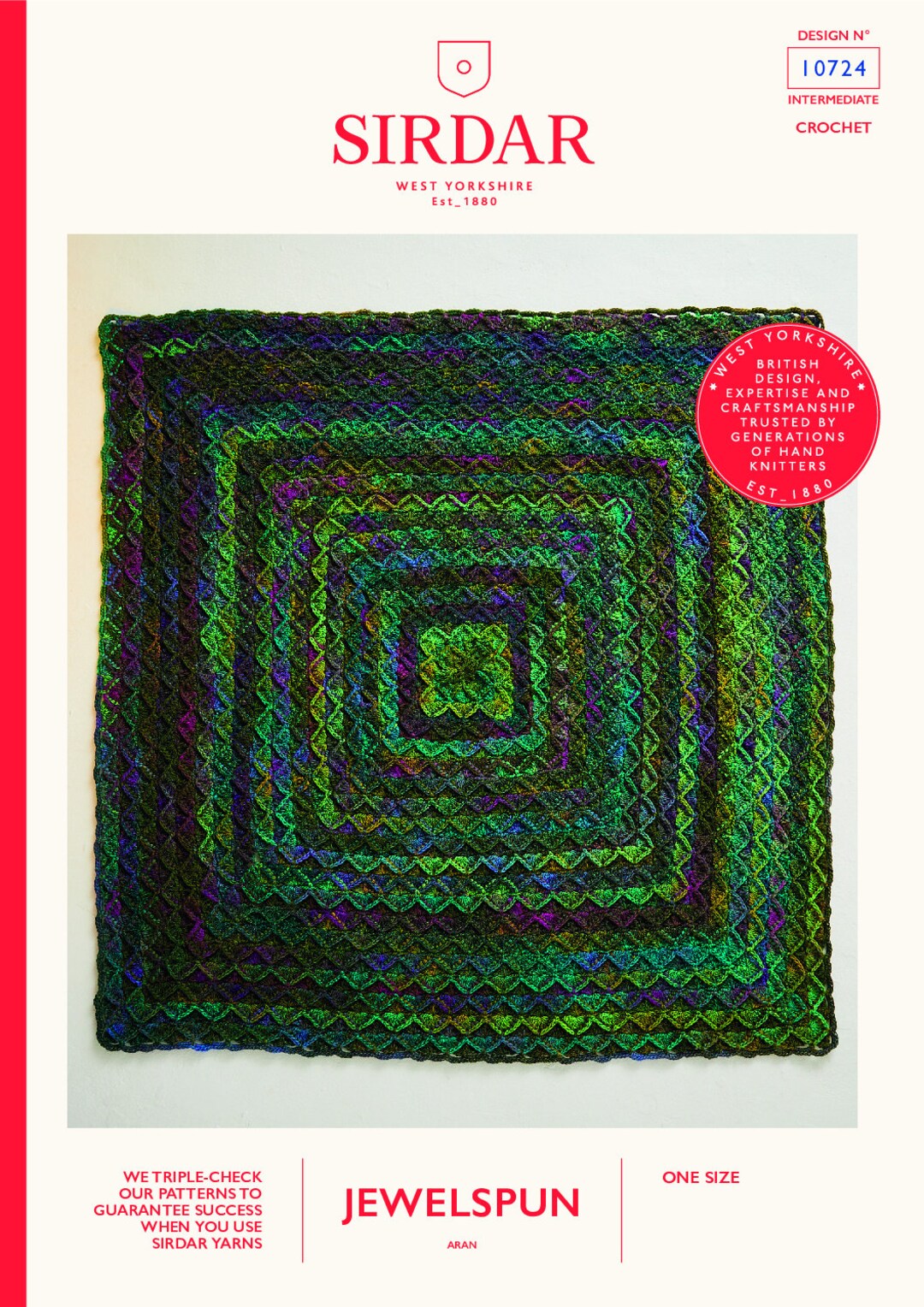 Ornamentals Blanket Crochet Pattern in Sirdar Jewelspun Aran , Sirdar ...