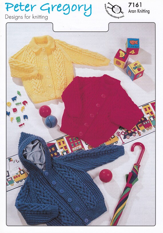 Peter Gregory Knitting Pattern. 7161. Jackets With Hood round - Etsy