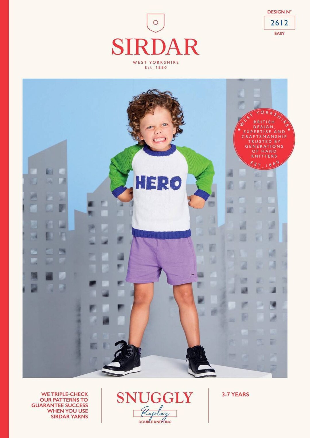 Boys Hero Sweater Knitting Pattern, Sirdar 2612. Snuggly Replay DK ...