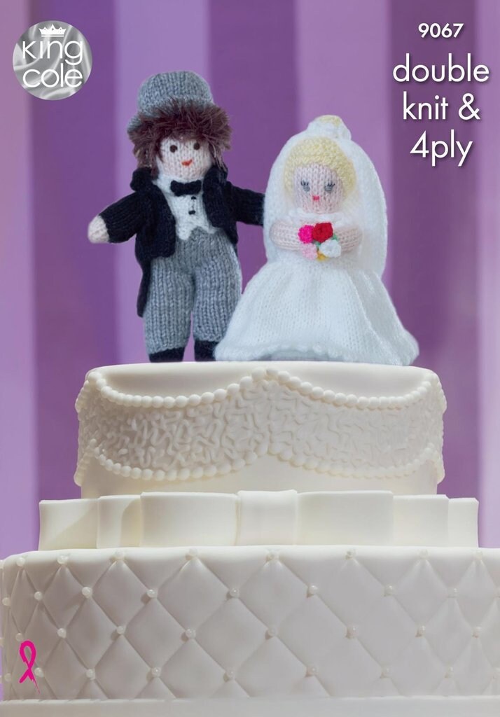 Bride and Groom Wedding Cake Toppers Knitting Pattern King - Etsy UK