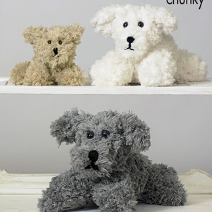 Tufty Dog Family Toy Crochet Pattern, King Cole 9090, Dog Stuffed Toy ...