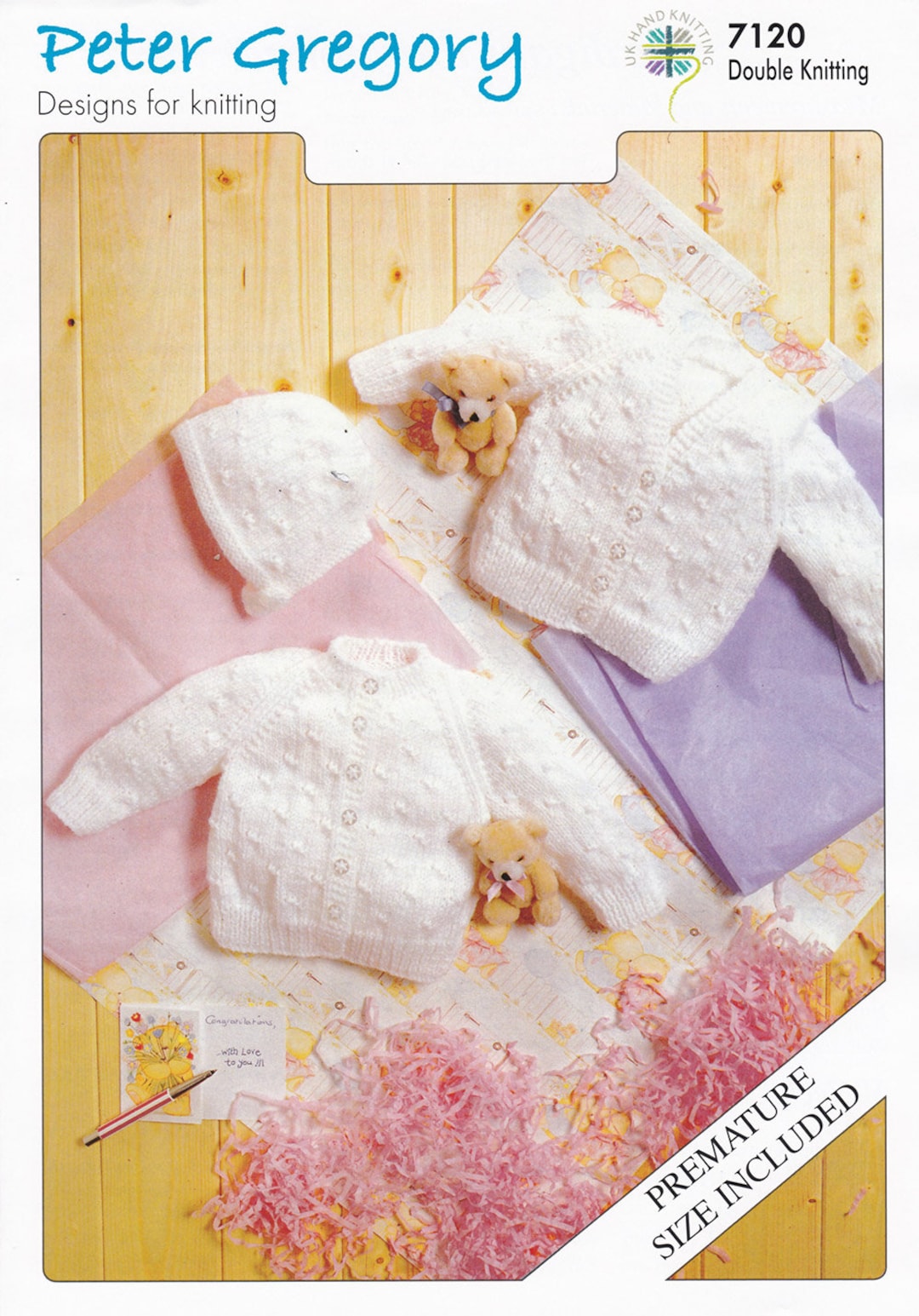 Baby Cardigans & Bonnet Knitting Pattern in Double Knitting , Peter ...