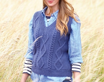 Aran Tank Top Knitting Pattern - Etsy UK