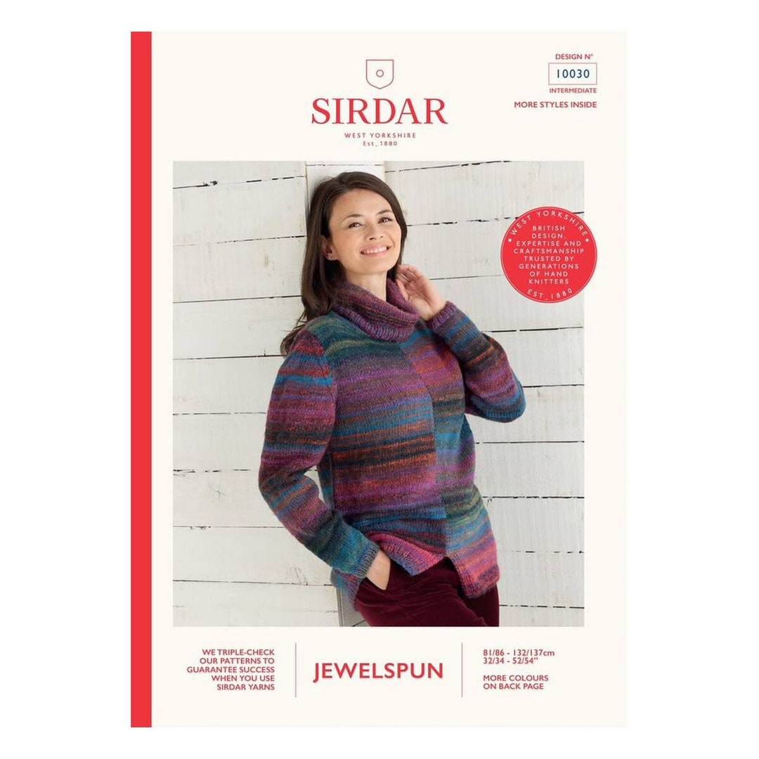 Two Tone Ladies Sweater Knitting Pattern in Sirdar Jewelspun Aran ...