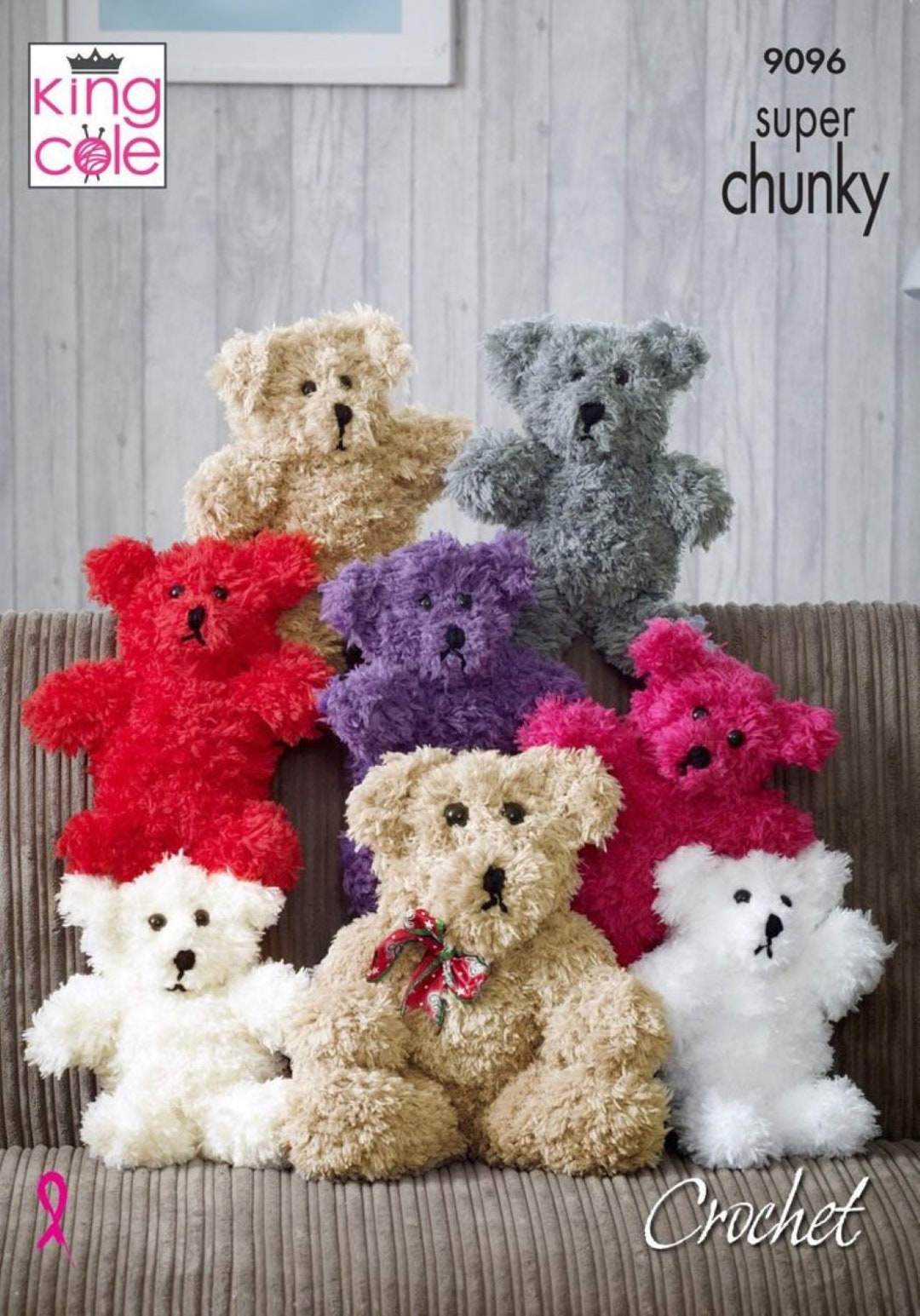Teddy Bear Crochet Pattern, King Cole 9096 Toy in King Cole Tufty & Big ...