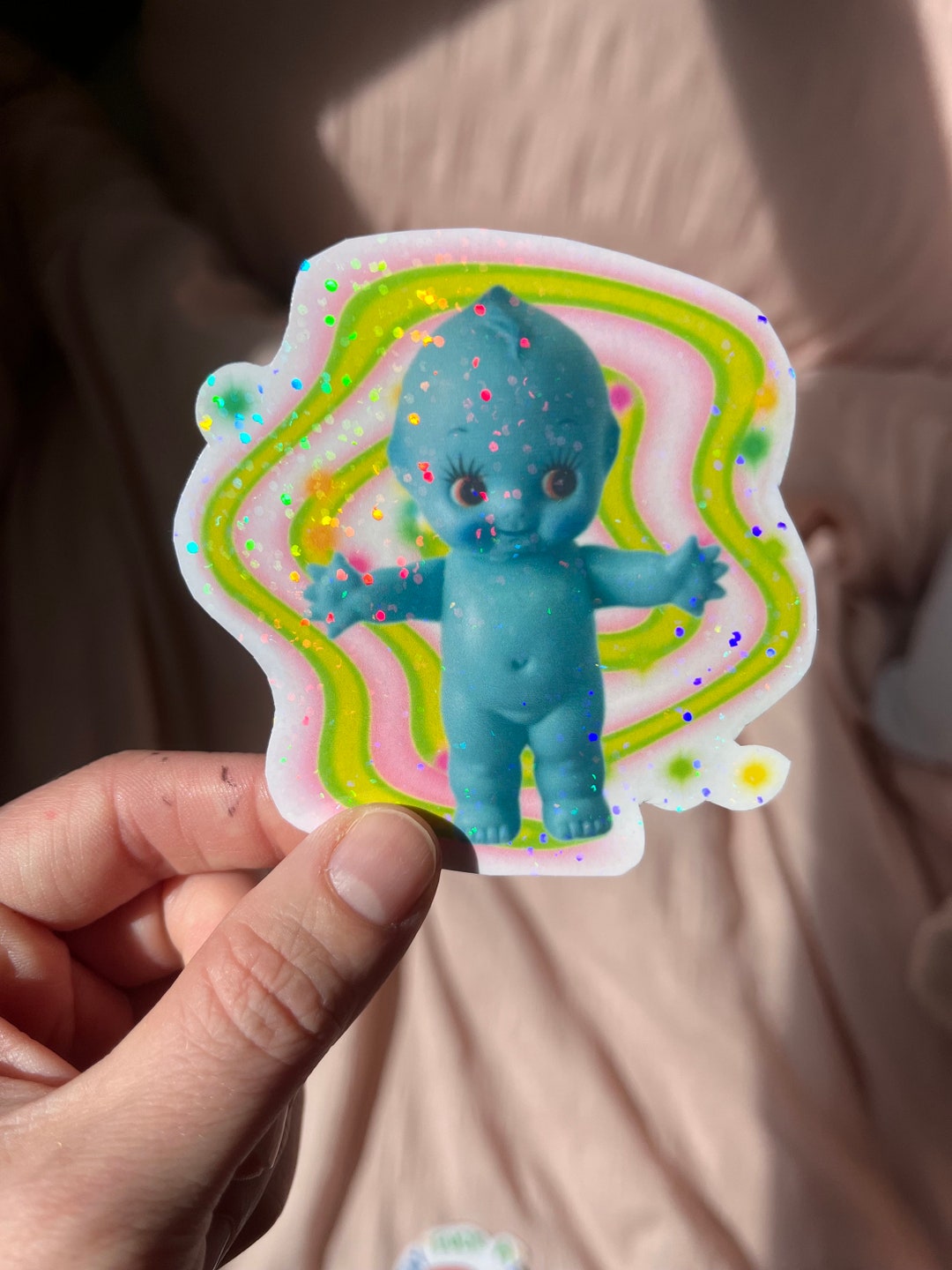 Kewpie, Cute Sticker, Imperfect, Handmade, Original Art, Water Bottle ...