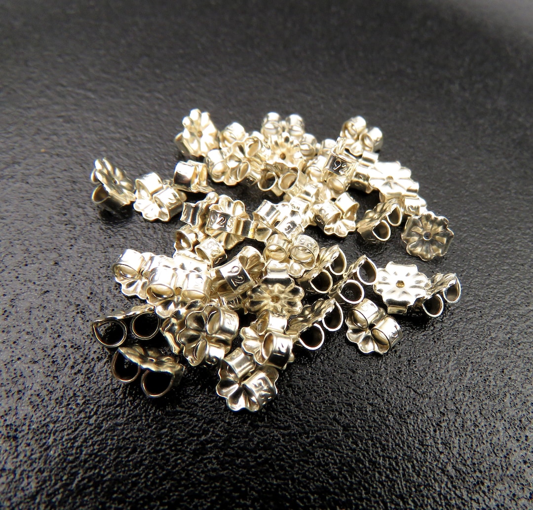 Sterling Silver Friction Ear Nuts - 45 Pieces - Medium Weight - Destash ...