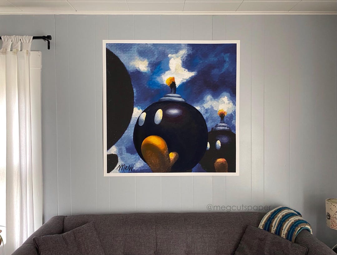 Bomb-omb Battlefield PRINT - Super Mario 64 Video Game Print 40x40” - Etsy
