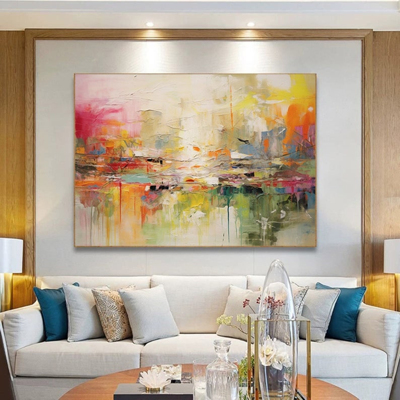 Large Abstract Wall Art ,colorful Acrylic Canvas Art, Large Canvas Art ...
