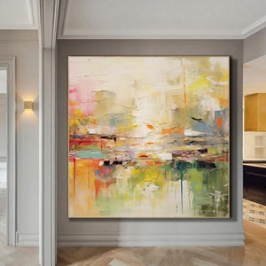 Large Abstract Wall Art ,colorful Acrylic Canvas Art, Large Canvas Art ...