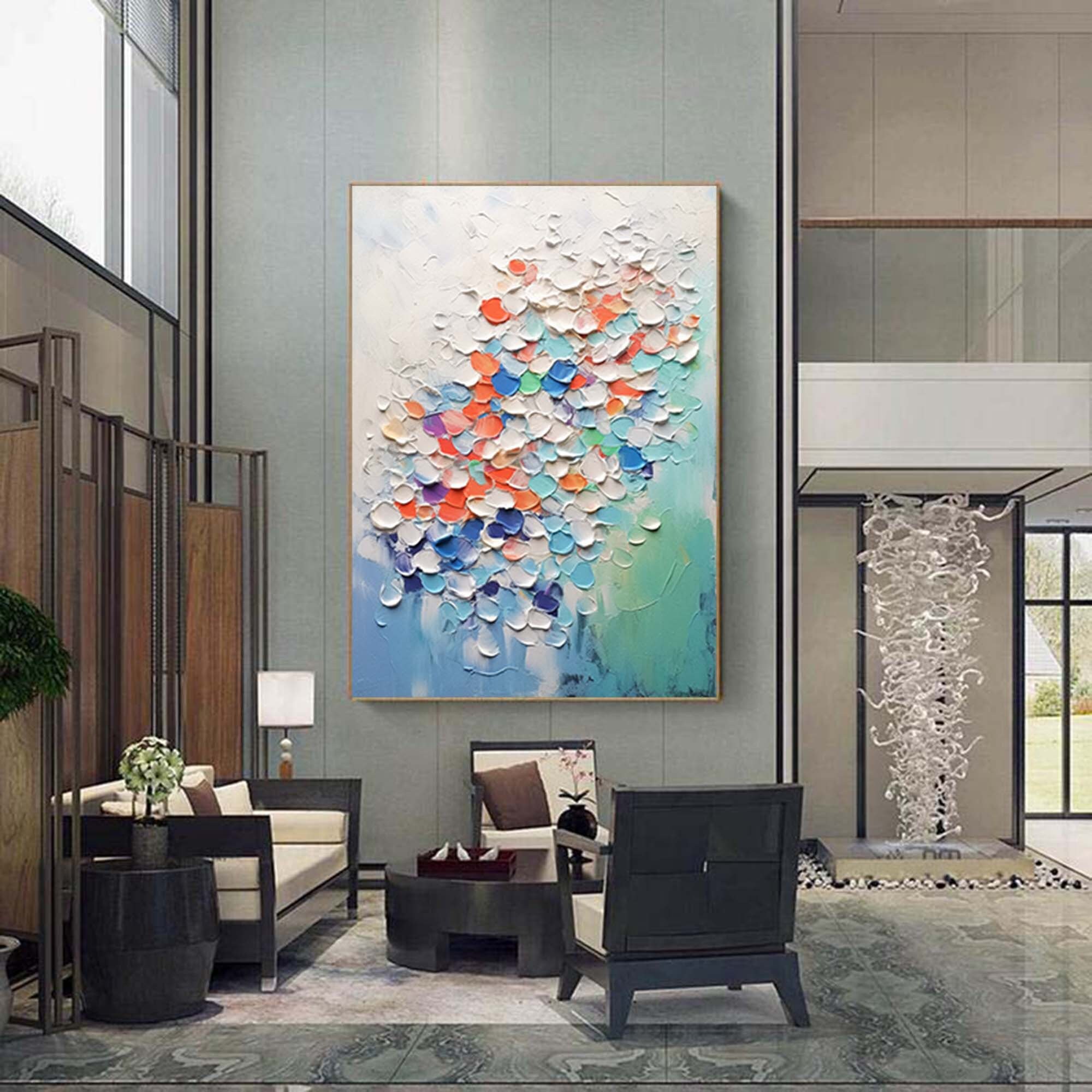 Colorful Knife Painting Large Colorful Wall Art Abstract Painting ...