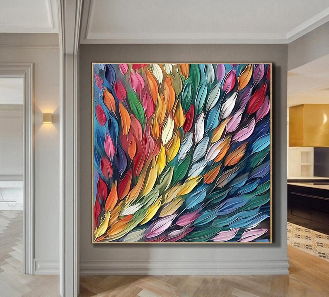 Abstract Feather Oil Painting on Canvas,fantasy Wall Art,original ...