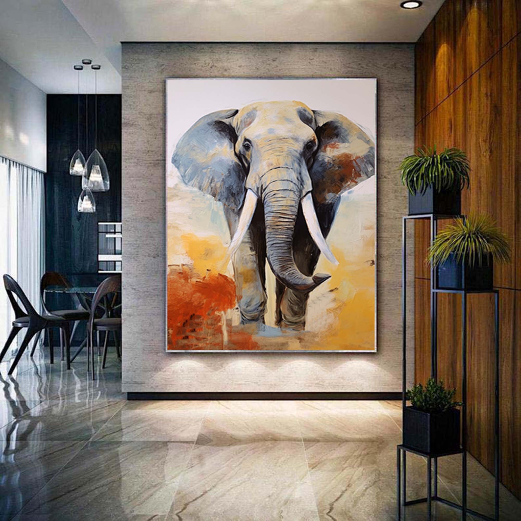 Elephant Painting Elephant Canvas Art Elephant Wall Decor - Etsy