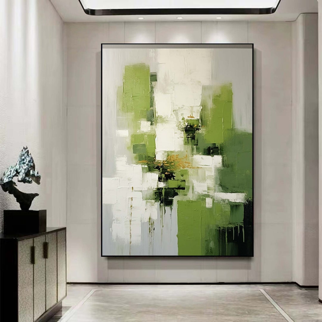 Green Abstract Oil Painting Original Green Painting Green Texture ...