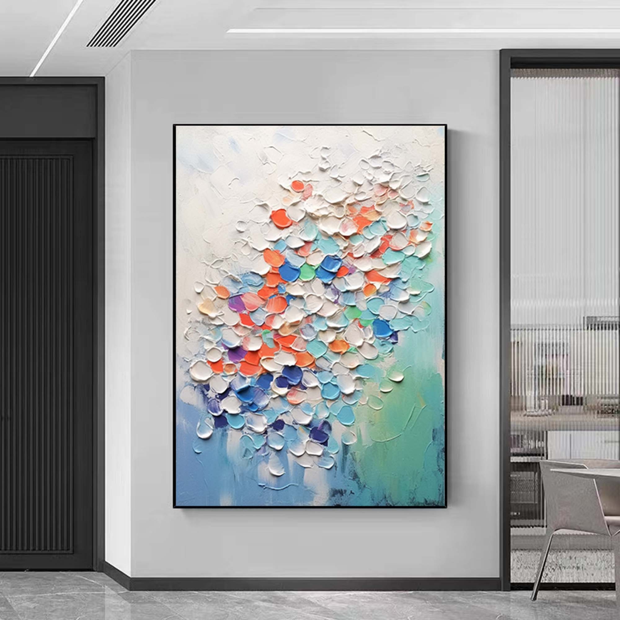 Colorful Knife Painting Large Colorful Wall Art Abstract Painting ...