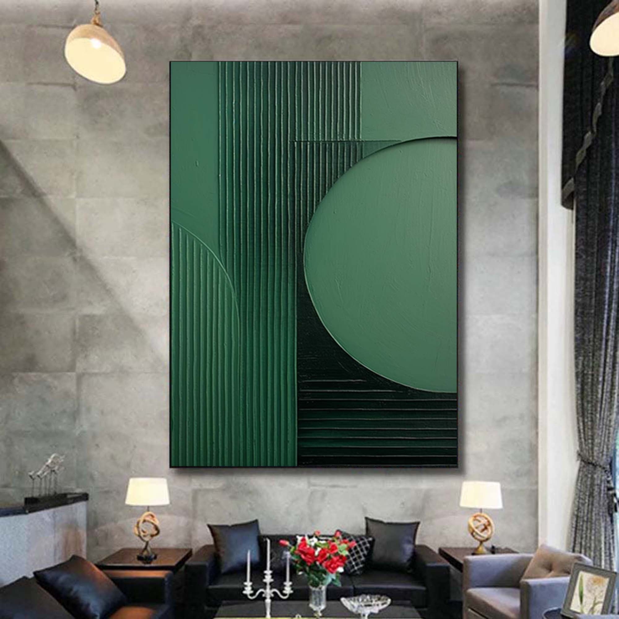 Green Minimalism Painting Green Wall Art Green Textured Wall Art Green ...