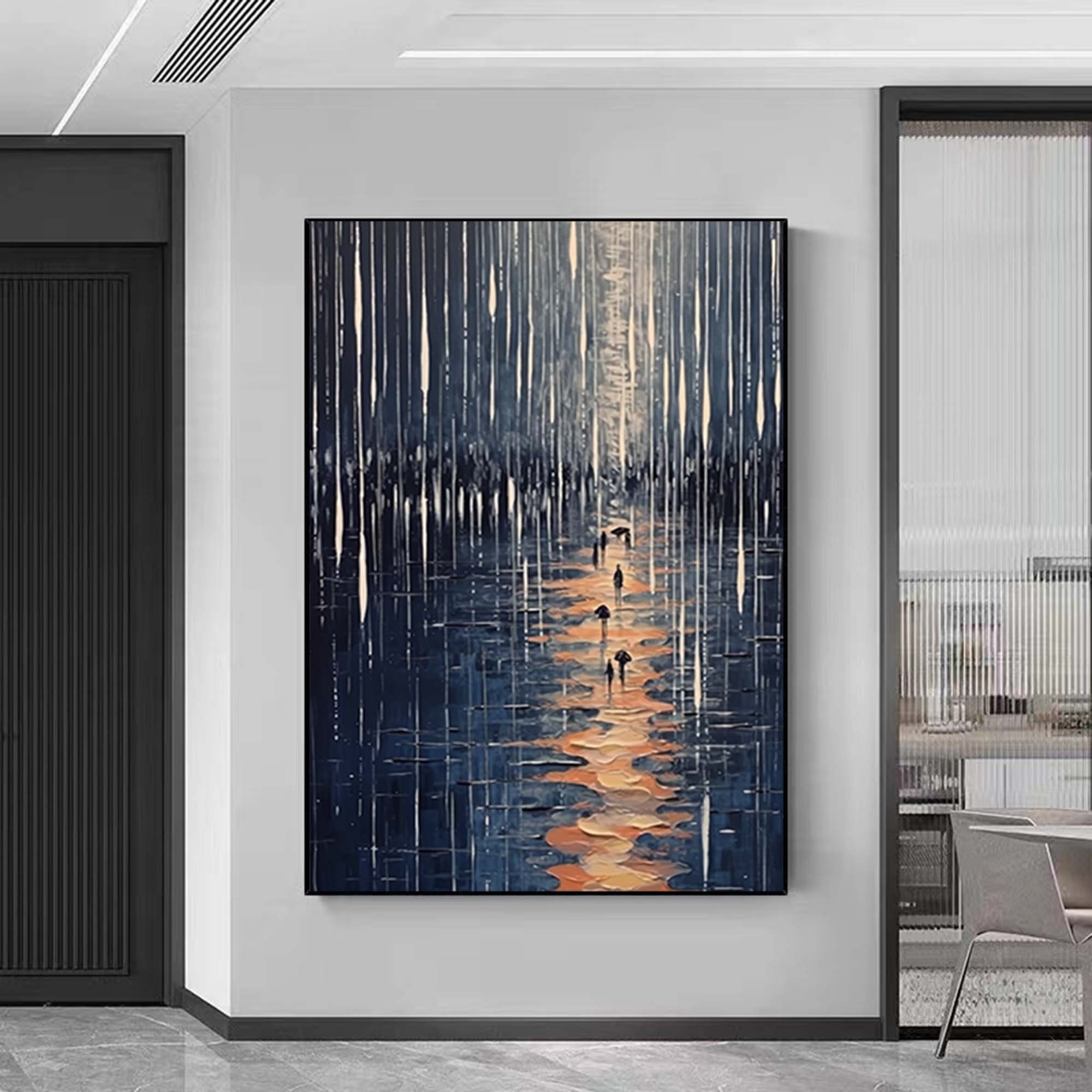 Large Original Rain Water Droplet Landscape Acrylic Painting Abstract ...