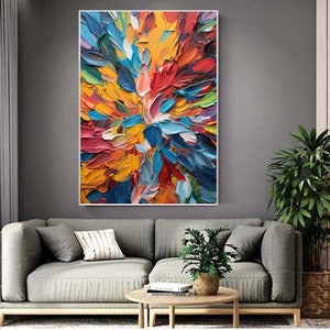 Knife Painting,3d Textured Oil Painting,colorful Paintinglarge Abstract ...