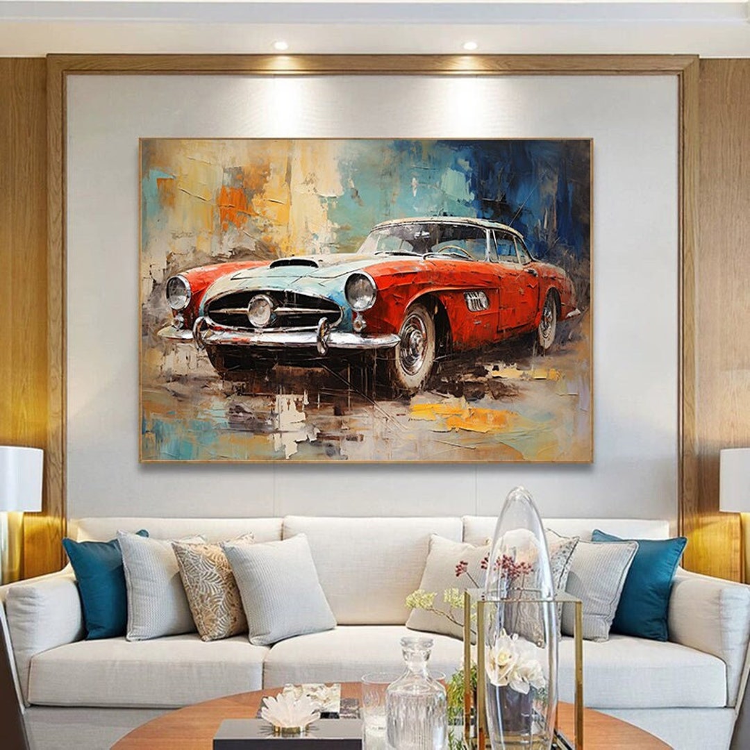 Abstract Car Original Oil Painting on Canvas,car Wall Art,modern Car ...