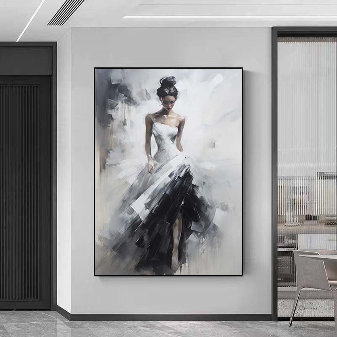 Large Ballerina Painting Dancing Girl Oil Painting on Canvas Girl With ...