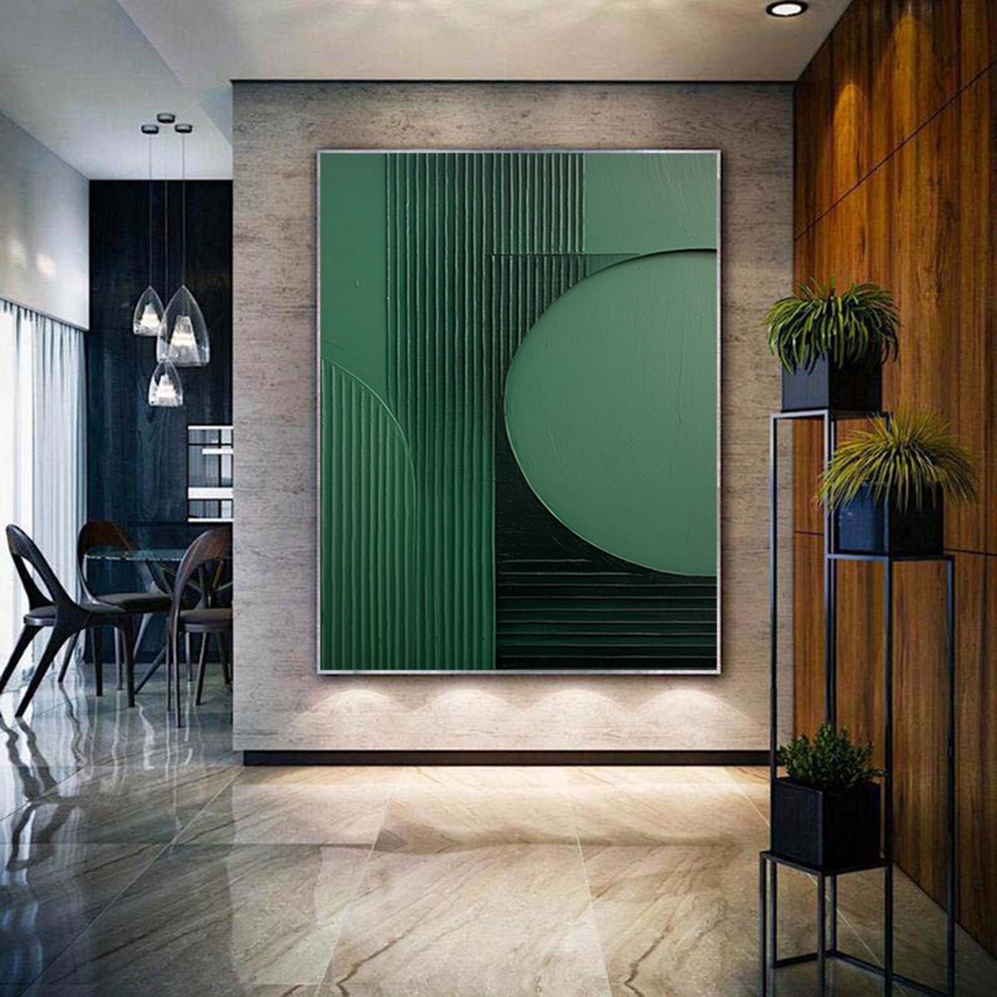 Green Minimalism Painting Green Wall Art Green Textured Wall Art Green ...