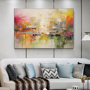 Large Abstract Wall Art ,colorful Acrylic Canvas Art, Large Canvas Art ...