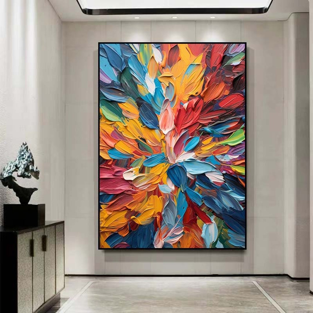 Knife Painting,3d Textured Oil Painting,colorful Paintinglarge Abstract ...