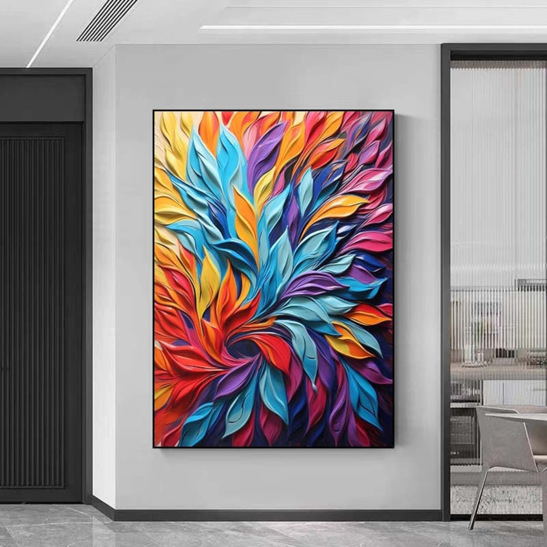 Extra Large Flower Oil Painting on Canvas,bohemian Artist Outfit ...